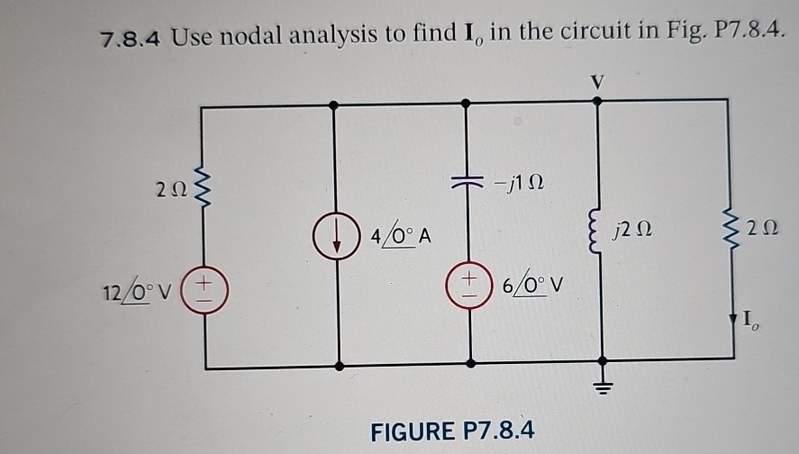 Solved 7.8.4 ﻿Use nodal analysis to find Io ﻿in the circuit | Chegg.com