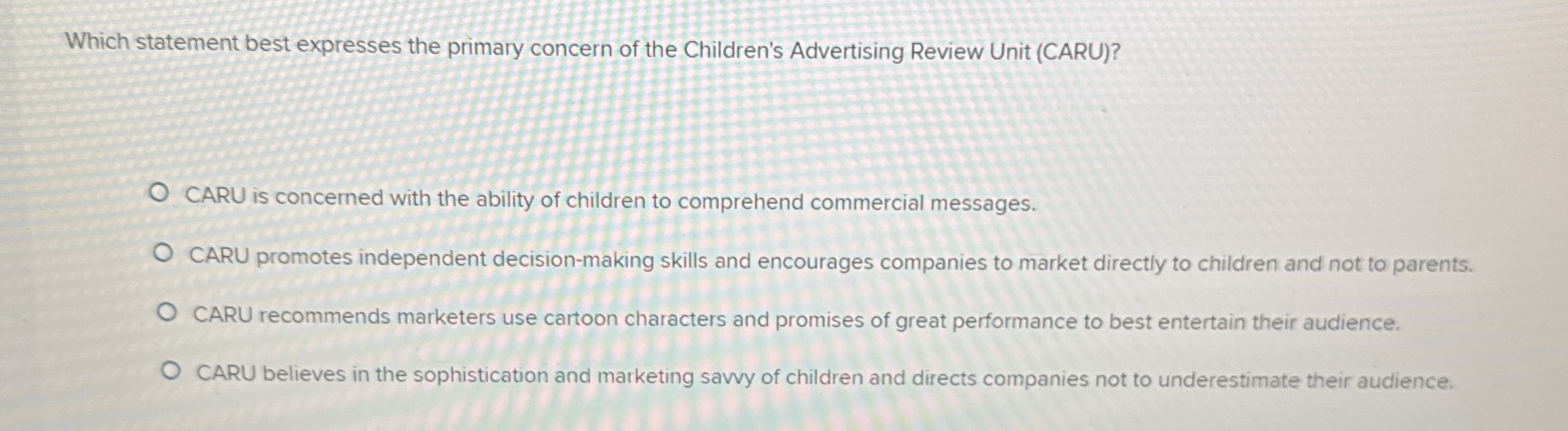 Solved Which statement best expresses the primary concern of | Chegg.com