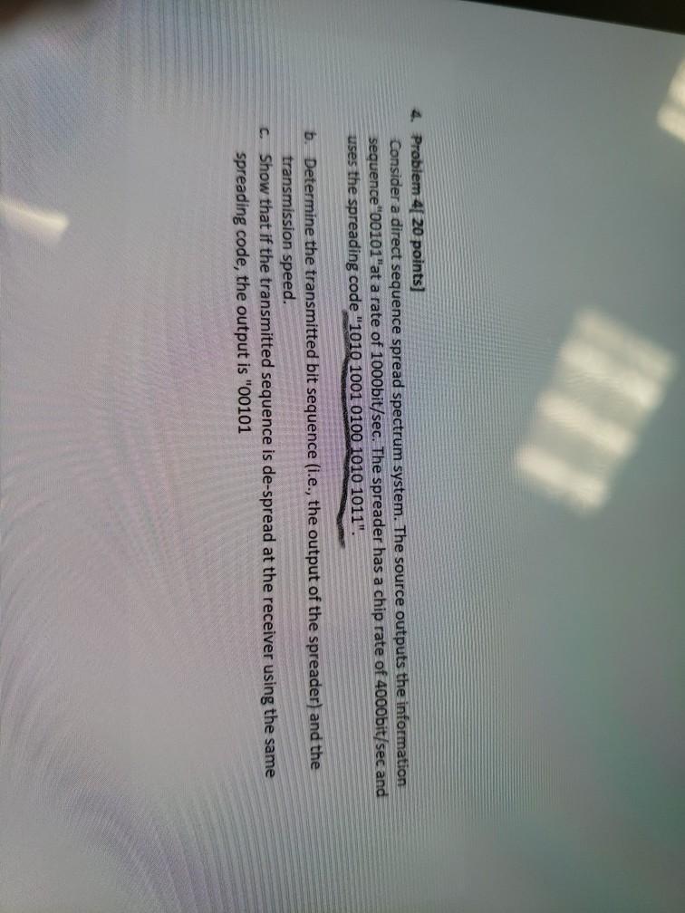 Solved 4. Problem 4[ 20 points] Consider a direct sequence | Chegg.com