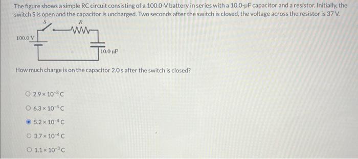 Solved The figure shows a simple RC circuit consisting of a | Chegg.com