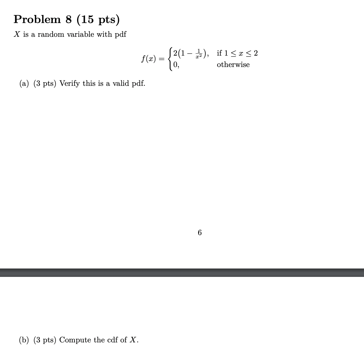 Solved Problem 8 (15 ﻿pts)x ﻿is a random variable with | Chegg.com