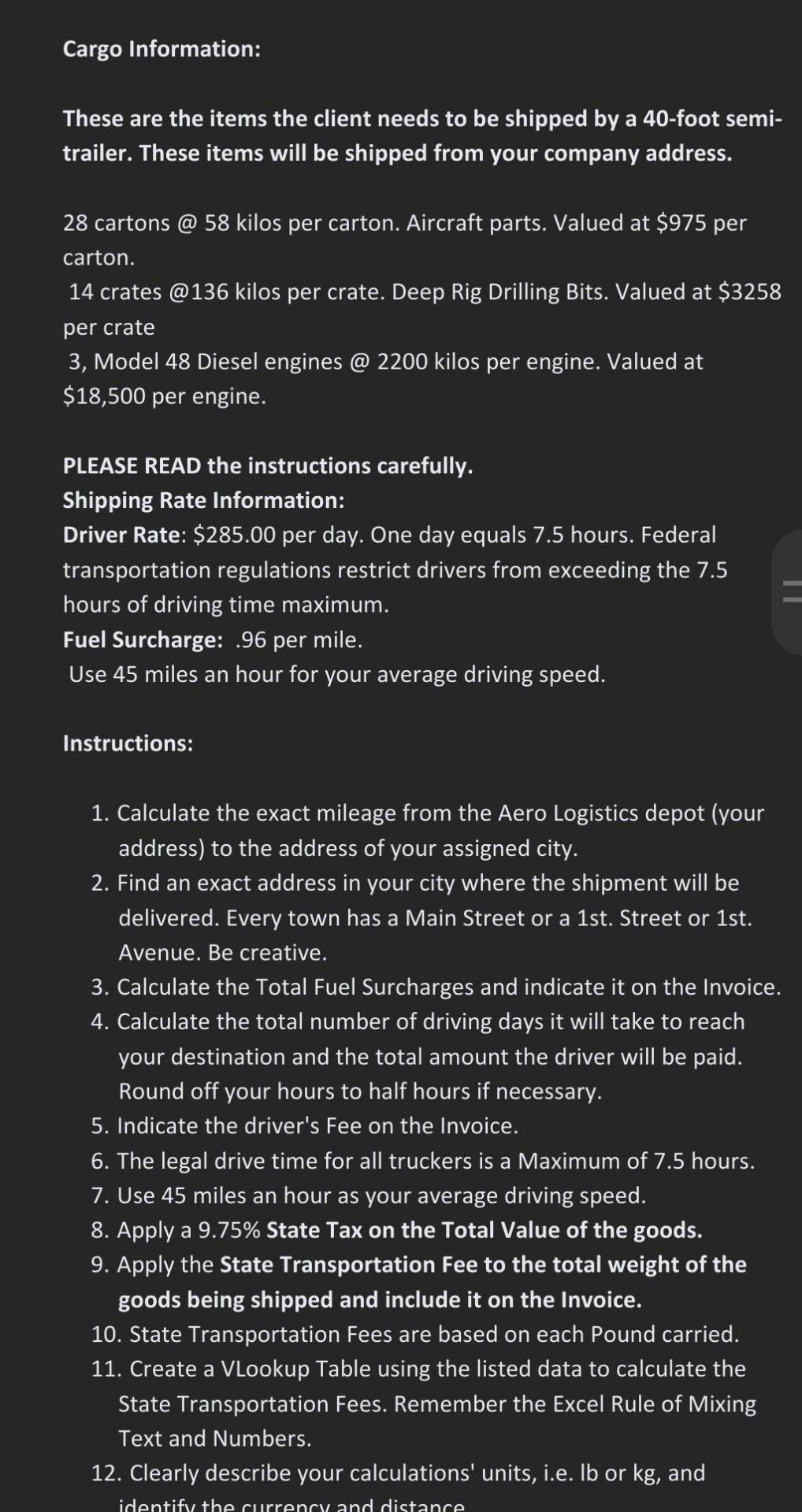 Solved 3. Calculate the Total Fuel Surcharges and indicate | Chegg.com
