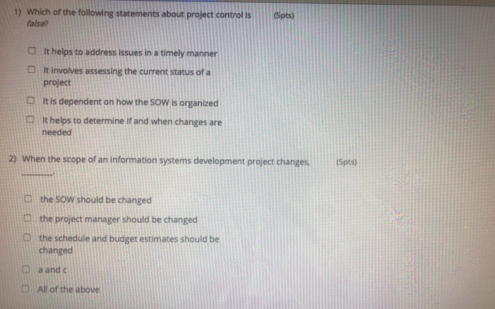 Solved 1) Which of the following statements about project | Chegg.com
