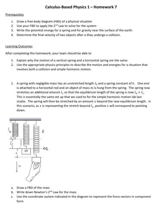 Solved Calculus-Based Physics 1 - Homework 7 Prerequisites | Chegg.com