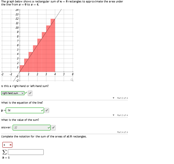 Solved The graph below shows a rectangular sum of n=8 | Chegg.com