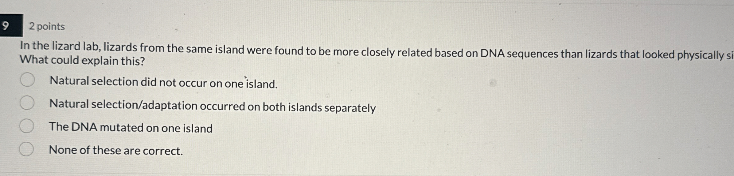 Solved In the lizard lab, lizards from the same island were | Chegg.com