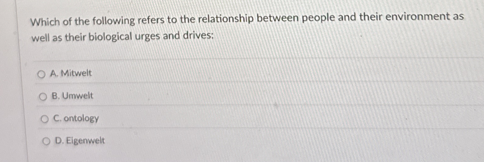 Solved Which of the following refers to the relationship | Chegg.com