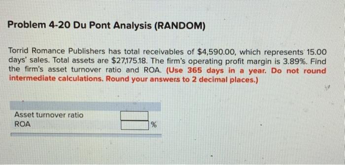 Solved Torrid Romance Publishers has total receivables of | Chegg.com