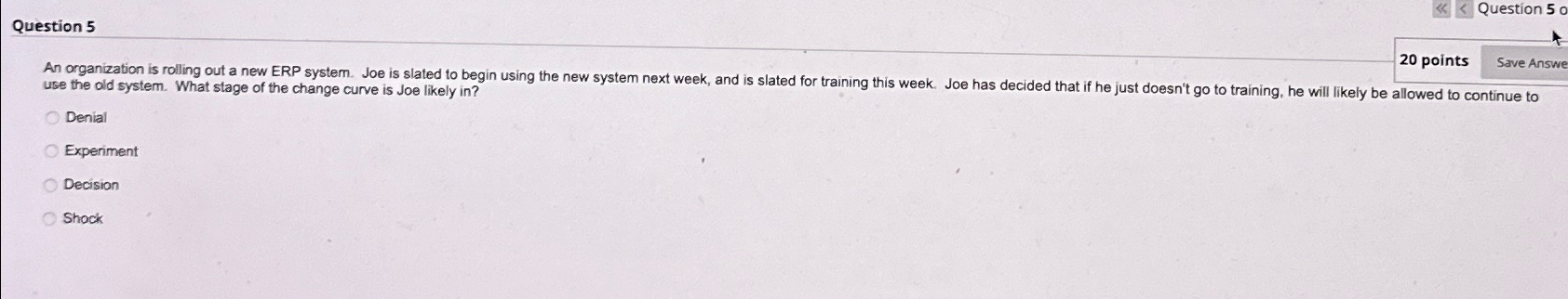Solved Question 5Question 5020 ﻿pointsSave AnsweAn | Chegg.com