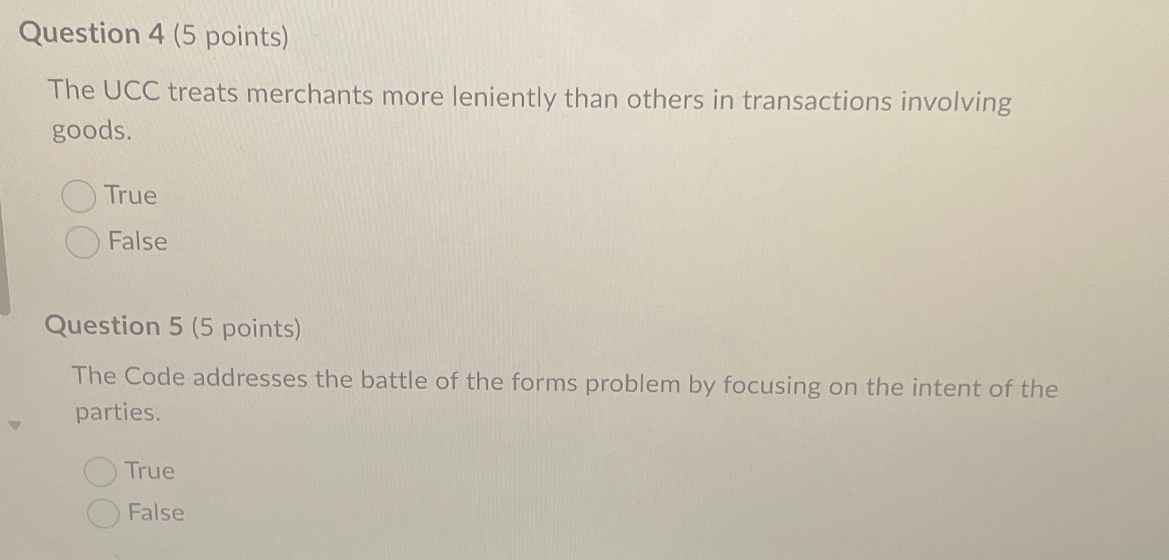 Solved Question 4 (5 ﻿points)The UCC treats merchants more | Chegg.com