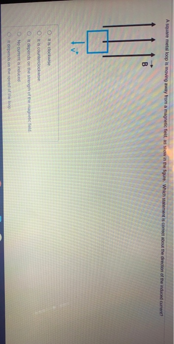 Solved A square metal loop is moving away from a magnetic | Chegg.com