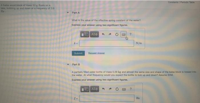 Solved Constants Periode Table Abans wood block of monn 638 | Chegg.com