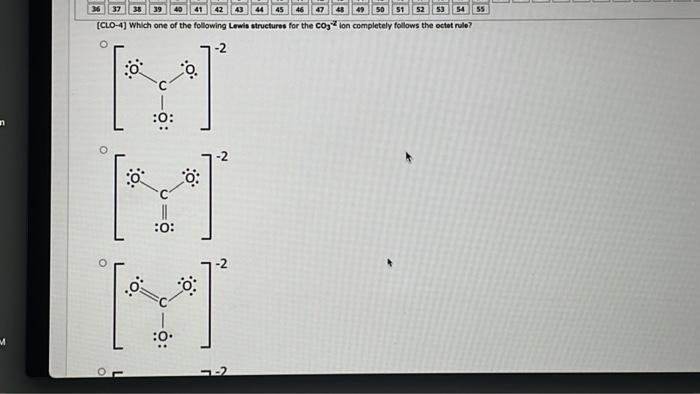Solved [CLO-4] Which one of the following Lewis structures | Chegg.com