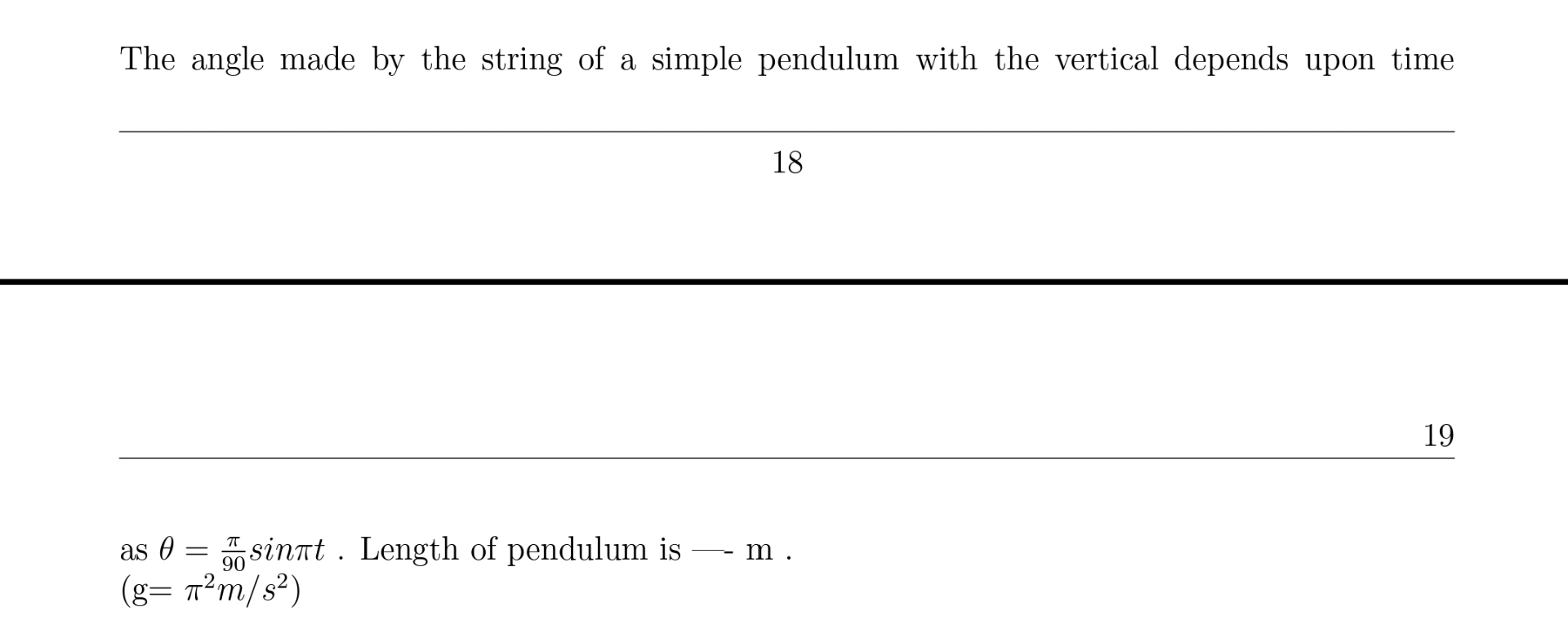 Solved The angle made by the string of a simple pendulum | Chegg.com