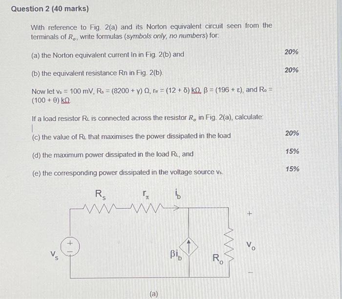 Solved Question 2 (40 marks) With reference to Fig. 2(a) and | Chegg.com