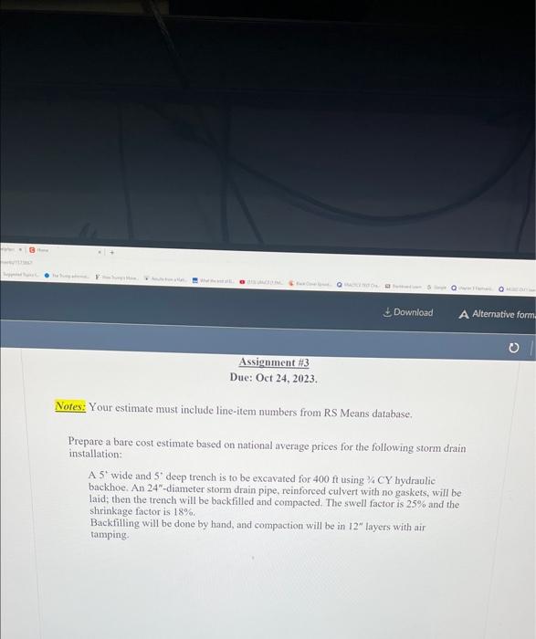 Solved Notes: Your estimate must include line-item numbers | Chegg.com