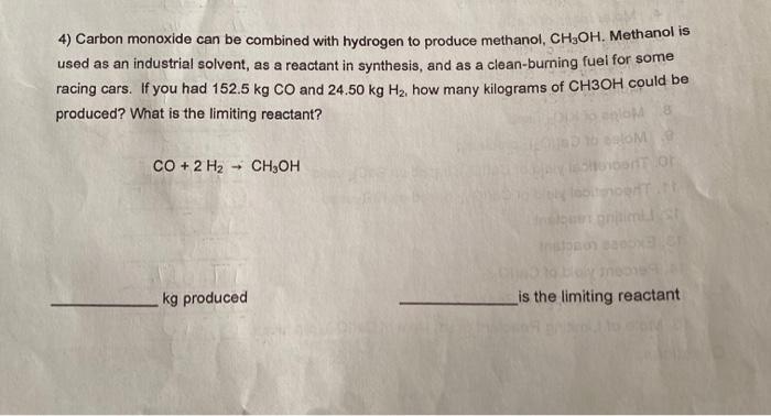 Solved Real World Applications of Stoichiometry: 3) a) The | Chegg.com