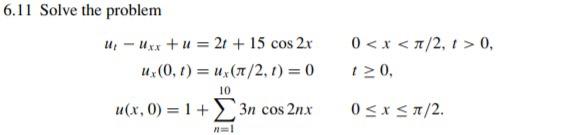 Solved partial differential equation problem. please show | Chegg.com