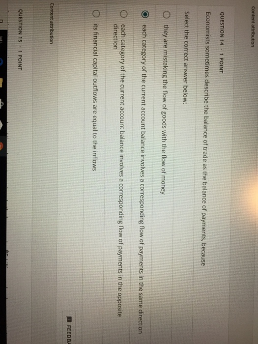 Solved Content attribution QUESTION 14.1 POINT Economists | Chegg.com