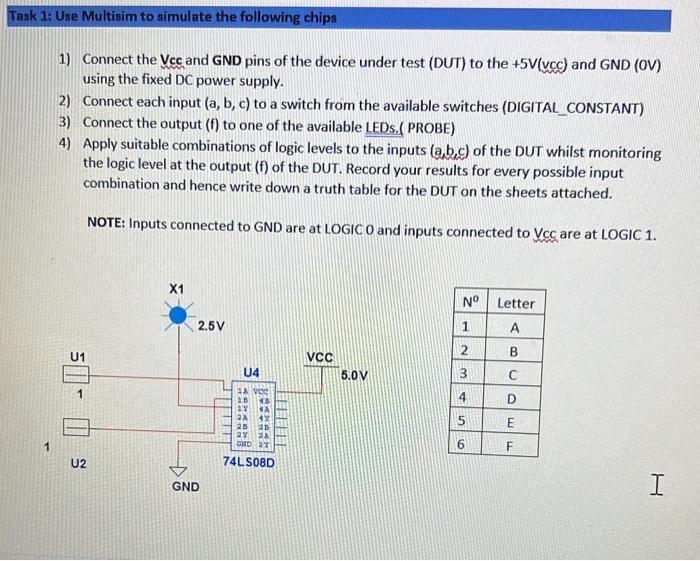1) Connect the Vcc and GND pins of the device under | Chegg.com