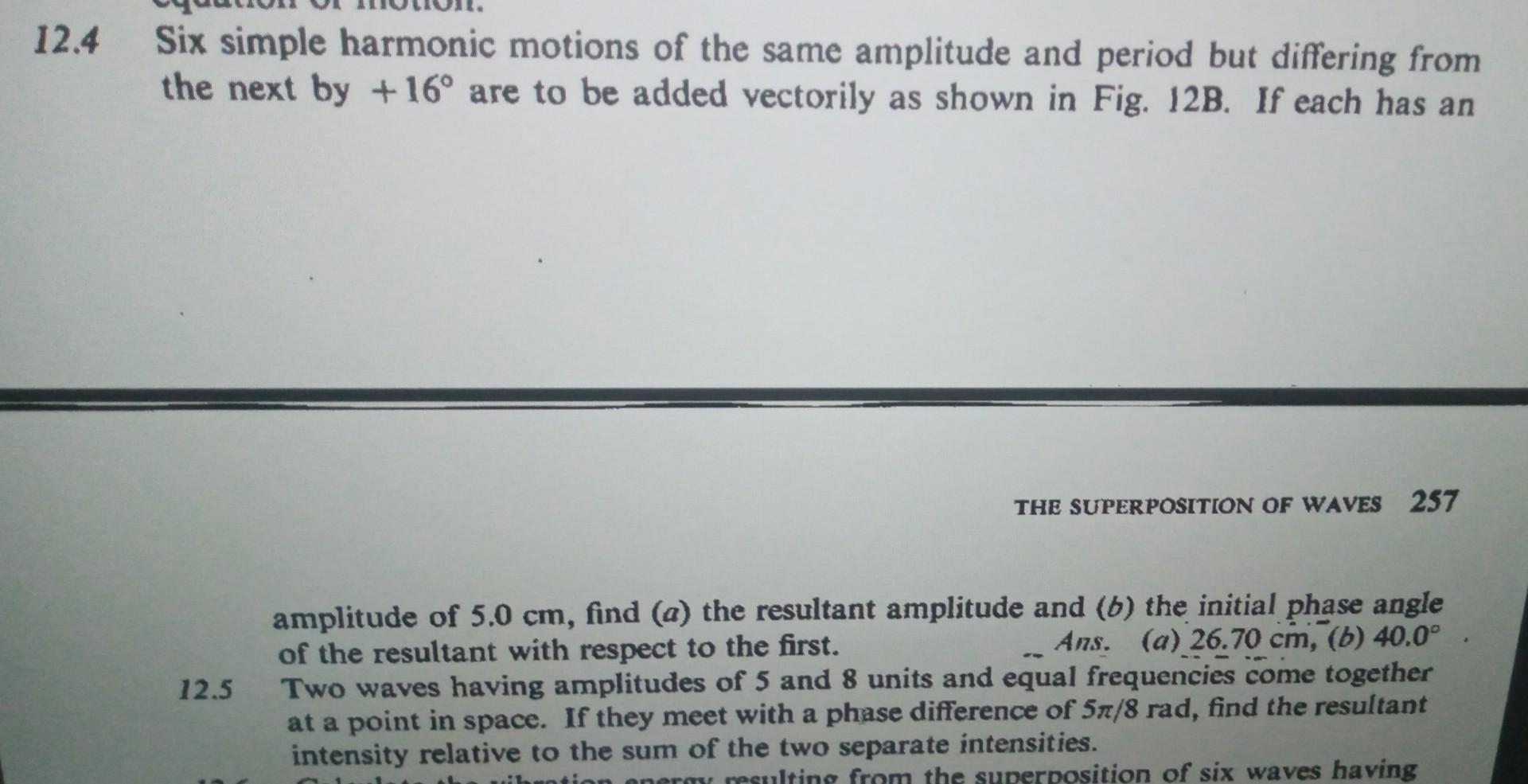 Solved FIGURE 12B Vector addition of five amplitudes having | Chegg.com