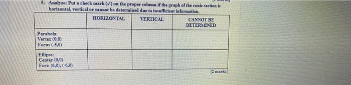 Solved 6. Analyse: Put a check mark on the proper column if | Chegg.com