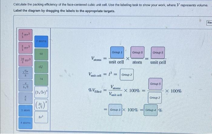 Solved Calculate the packing efficiency of the face-centered | Chegg.com
