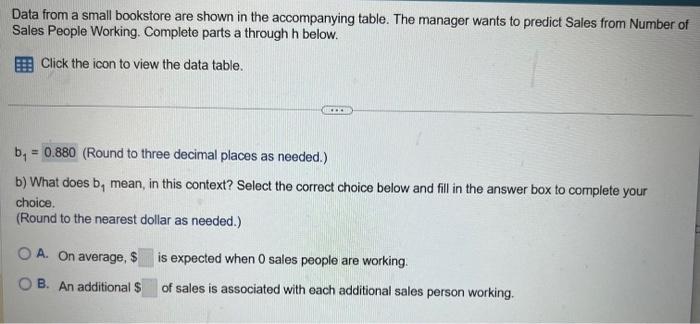 Solved Data from a small bookstore are shown in the | Chegg.com