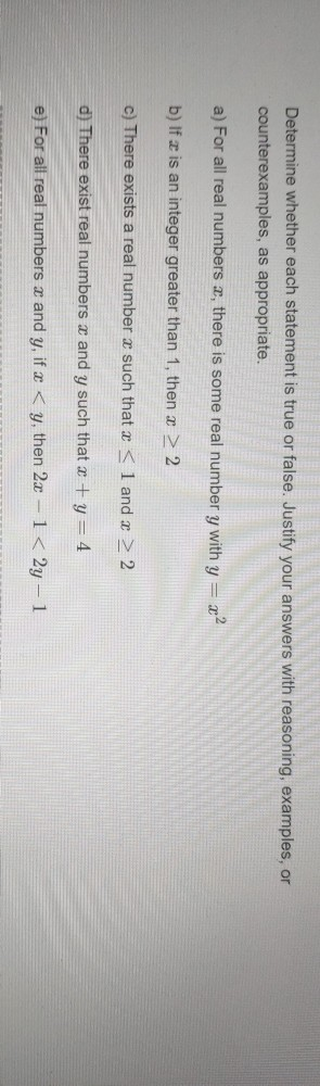 Solved Determine whether each statement is true or false. | Chegg.com