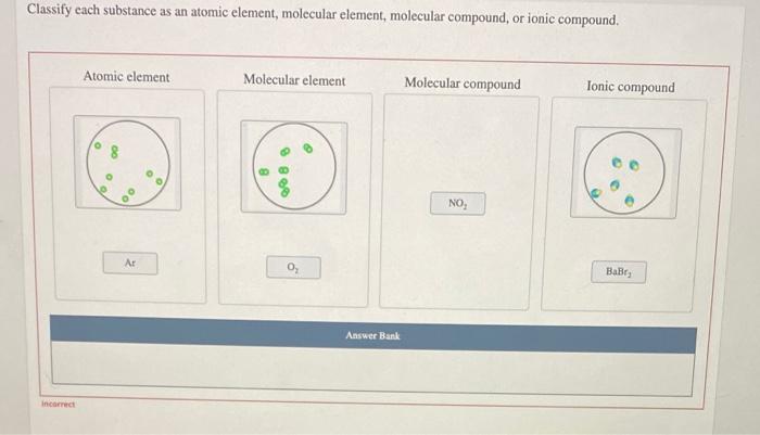 Solved Classify each substance as an atomic element, | Chegg.com