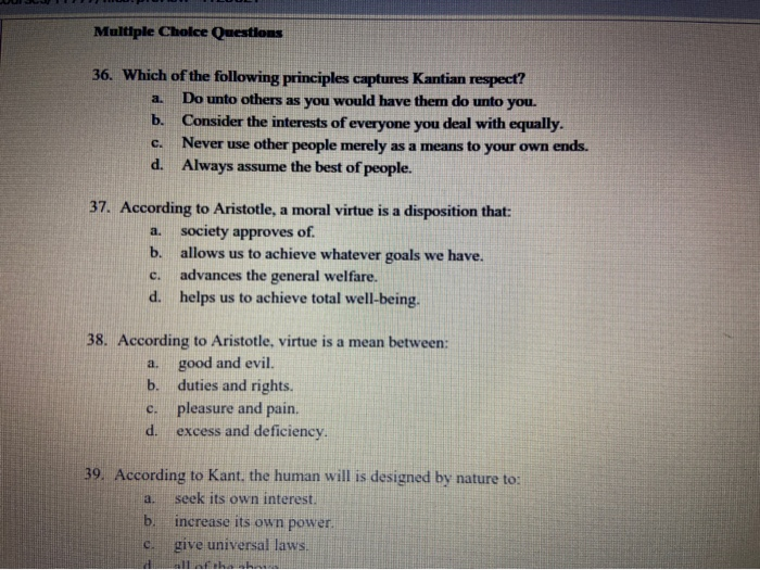 Multiple Choice Questions 36. Which of the following | Chegg.com