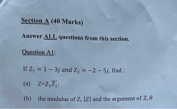 Solved Section A (40 Marks) Answer ALL questions from this | Chegg.com