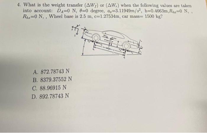 Solved 6. Calculate the force that pulls the car from the | Chegg.com