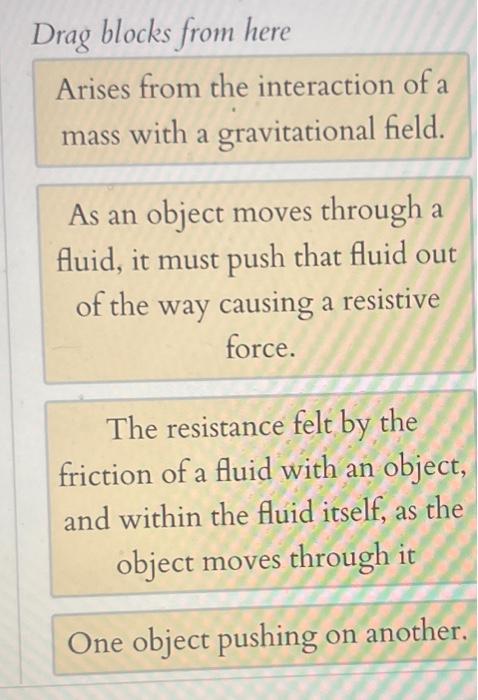 Solved Drop blocks here Normal force Tension Kinetic | Chegg.com