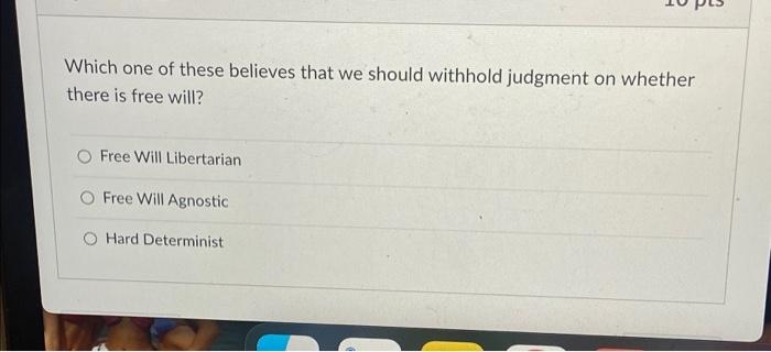 Which one of these believes that we should withhold | Chegg.com