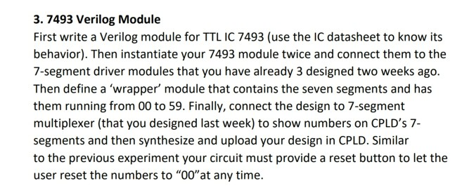 3. 7493 Verilog Module First write a Verilog module | Chegg.com