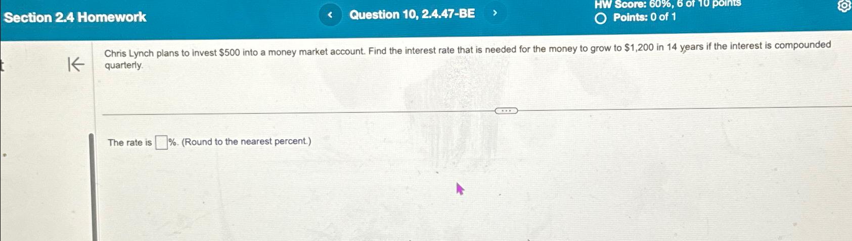 Solved Section 2.4 ﻿HomeworkQuestion 10, 2.4.47-BEHW Score: | Chegg.com