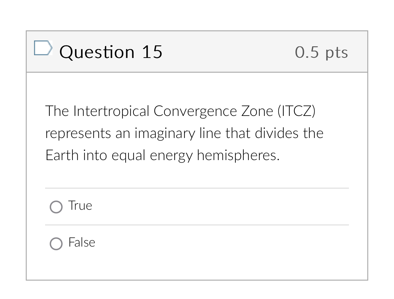 Solved Question 150.5 ﻿ptsThe Intertropical Convergence Zone | Chegg.com