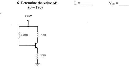 Solved Determine the value of: IE = VCE = | Chegg.com