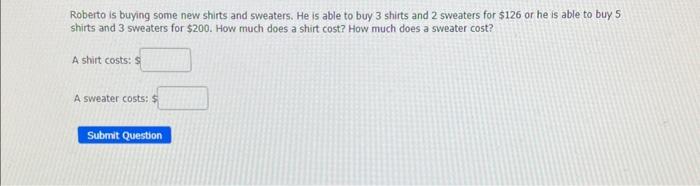 Solved sweater and shirt | Chegg.com