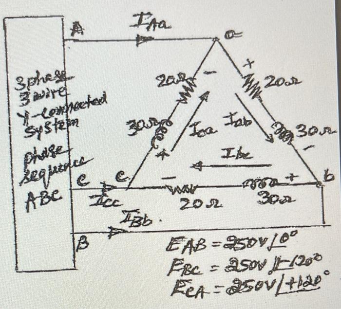 Solved S. For the Delta Connected balanced load of 20 ohms | Chegg.com