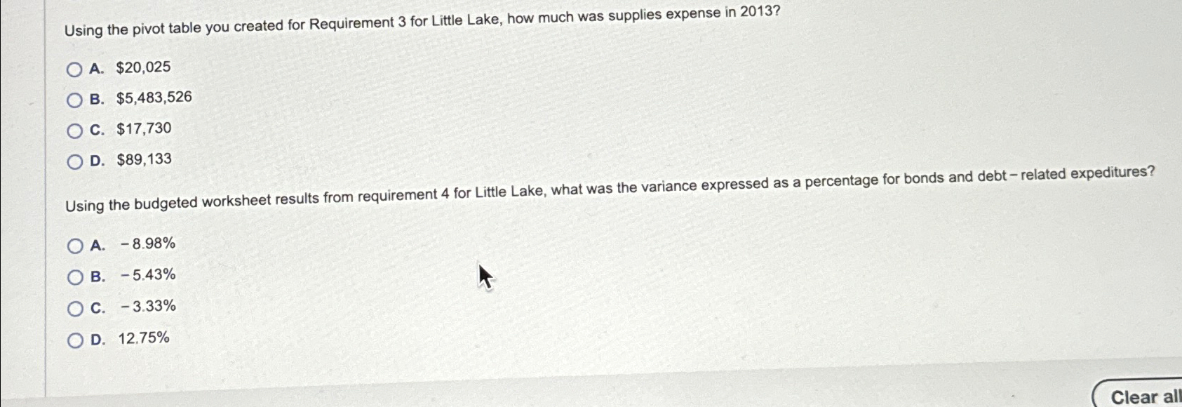 Solved Using the pivot table you created for Requirement 3 | Chegg.com