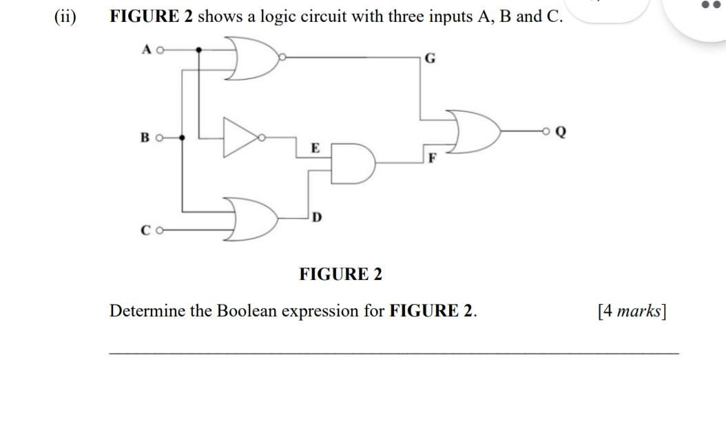 Solved (ii) FIGURE 2 shows a logic circuit with three inputs | Chegg.com