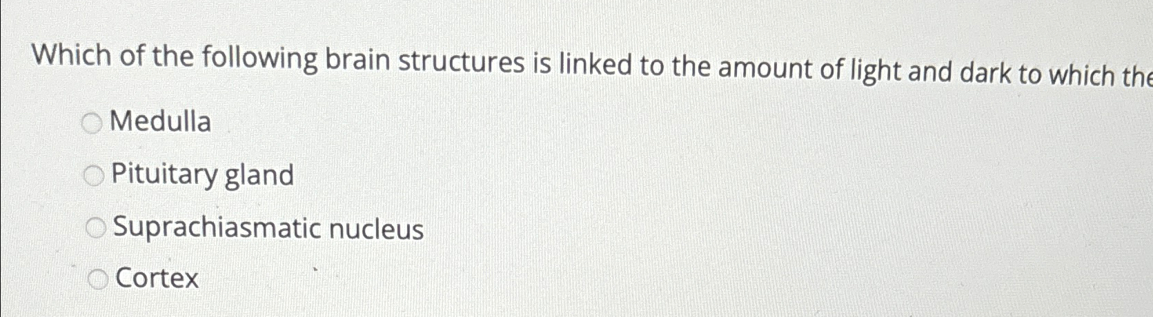 Solved Which of the following brain structures is linked to | Chegg.com