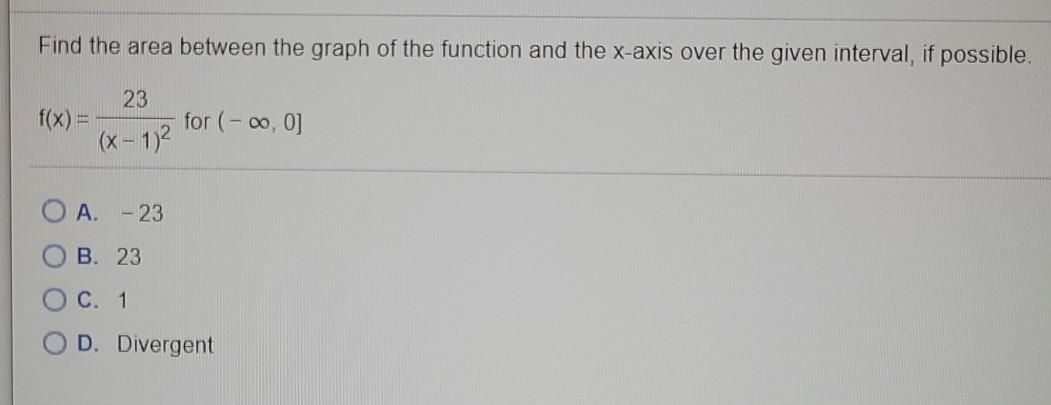 Solved Find the area between the graph of the function and | Chegg.com