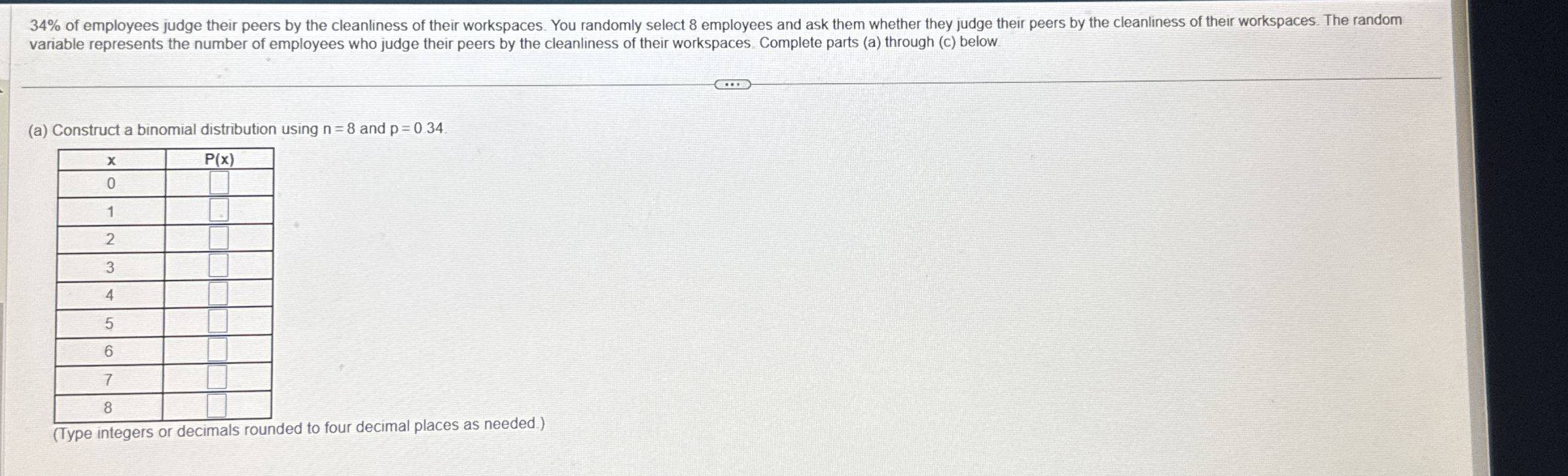 Solved variable represents the number of employees who judge | Chegg.com