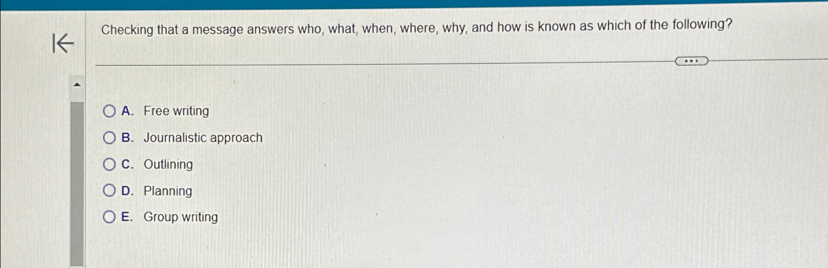 Solved Checking that a message answers who, what, when, | Chegg.com