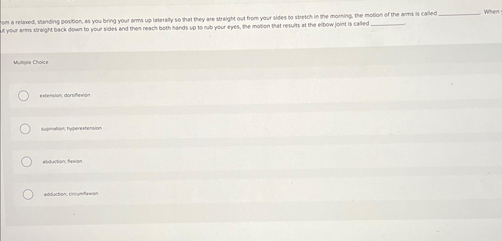Solved From a relaxed, standing position, as you bring your | Chegg.com