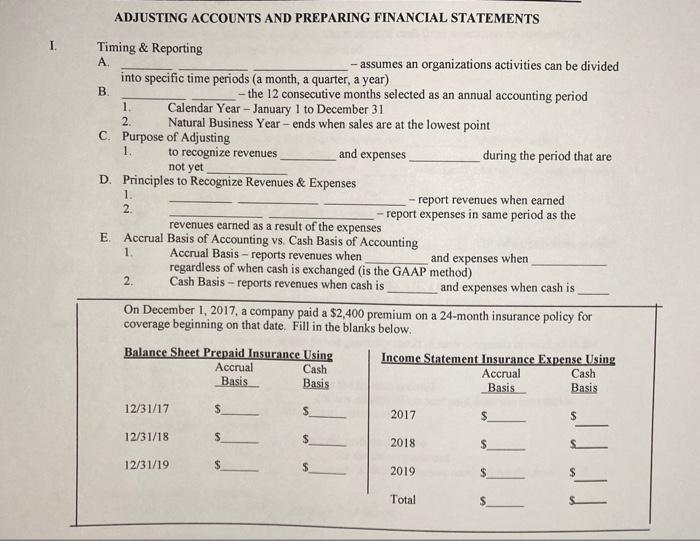 Solved ADJUSTING ACCOUNTS AND PREPARING FINANCIAL STATEMENTS | Chegg.com