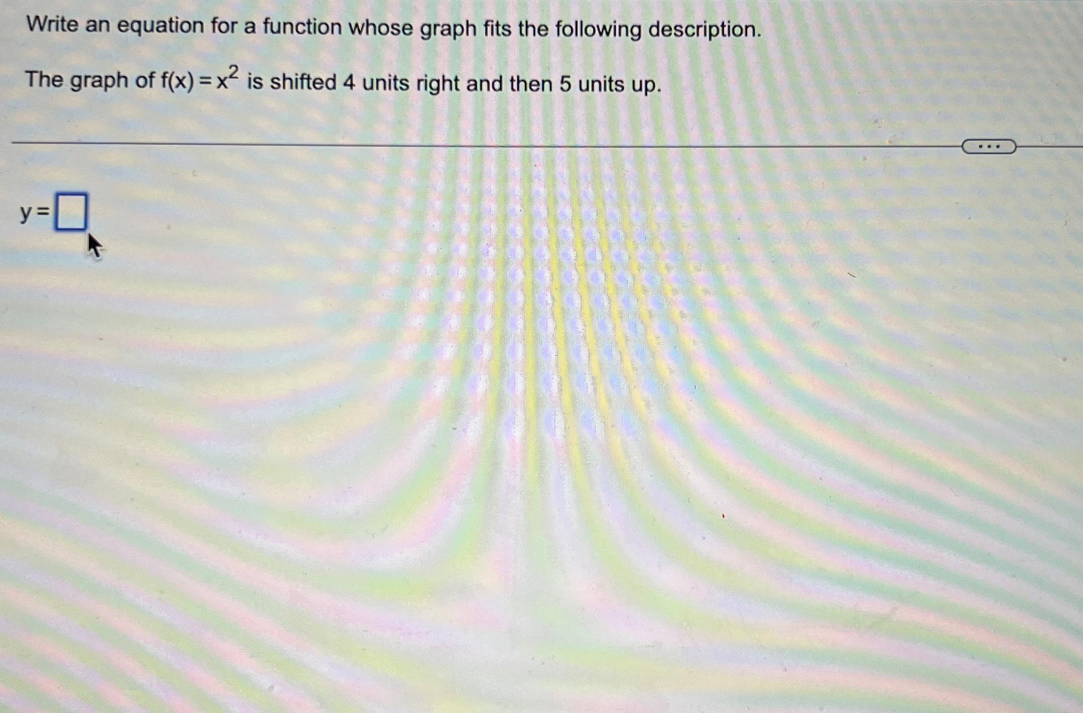 Solved Write an equation for a function whose graph fits the | Chegg.com